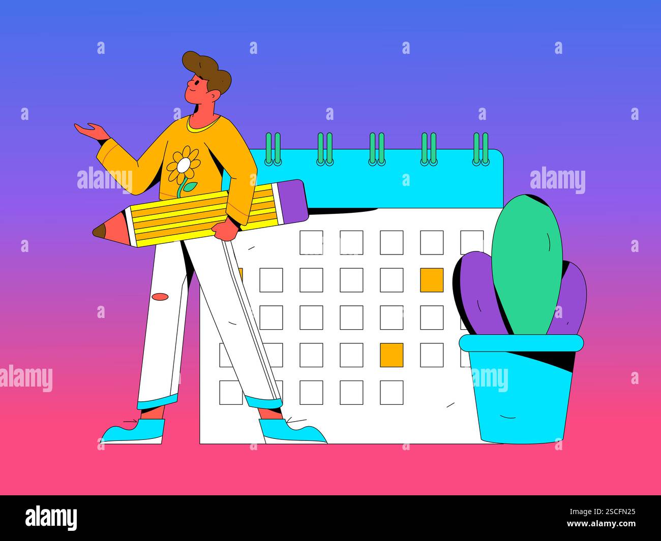 Check-in character flat vector concept operation hand-drawn ...