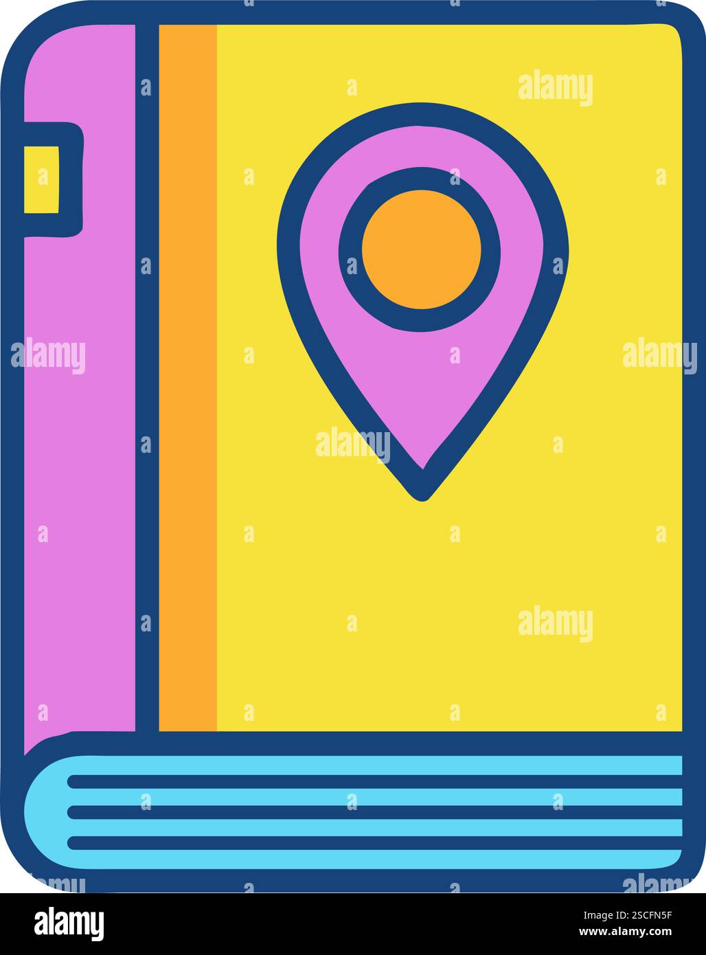 Travel guide book with location pin icon Stock Vector Image & Art - Alamy