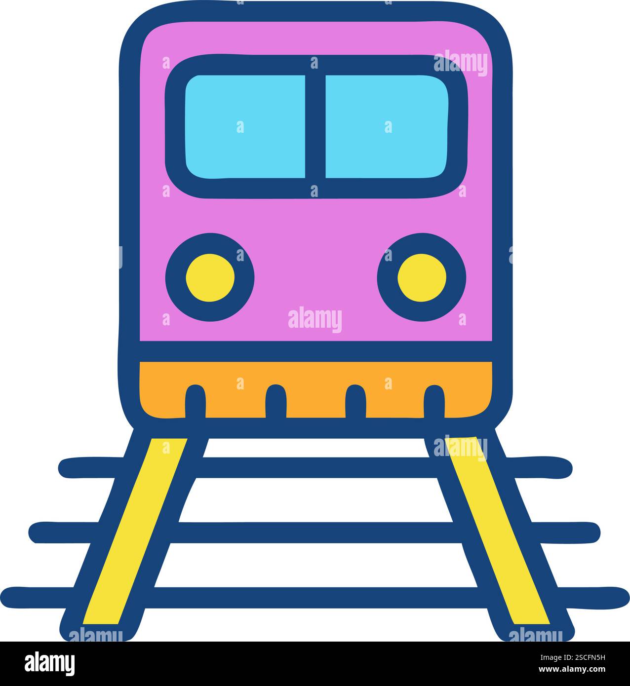 Train front view for railway travel and transportation Stock Vector ...