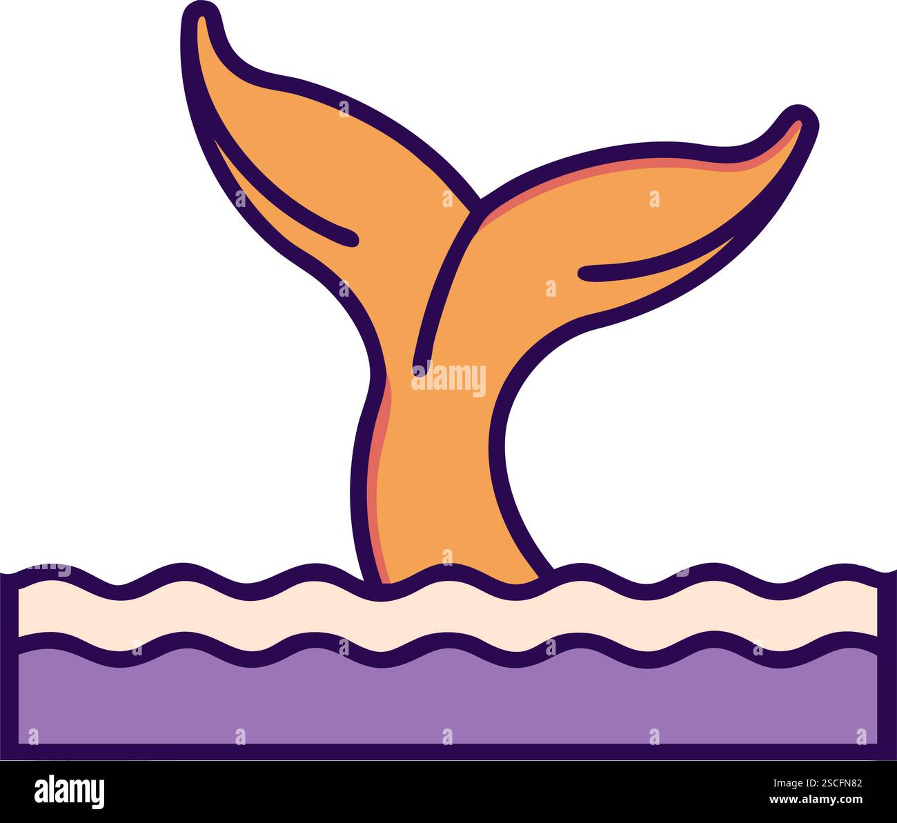 Whale tail cartoon illustration Stock Vector Image & Art - Alamy
