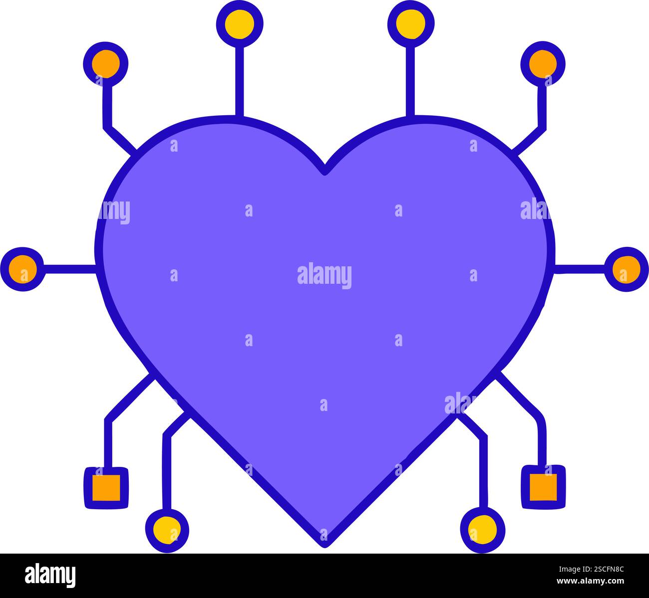 Digital heart connection technology illustration Stock Vector Image ...