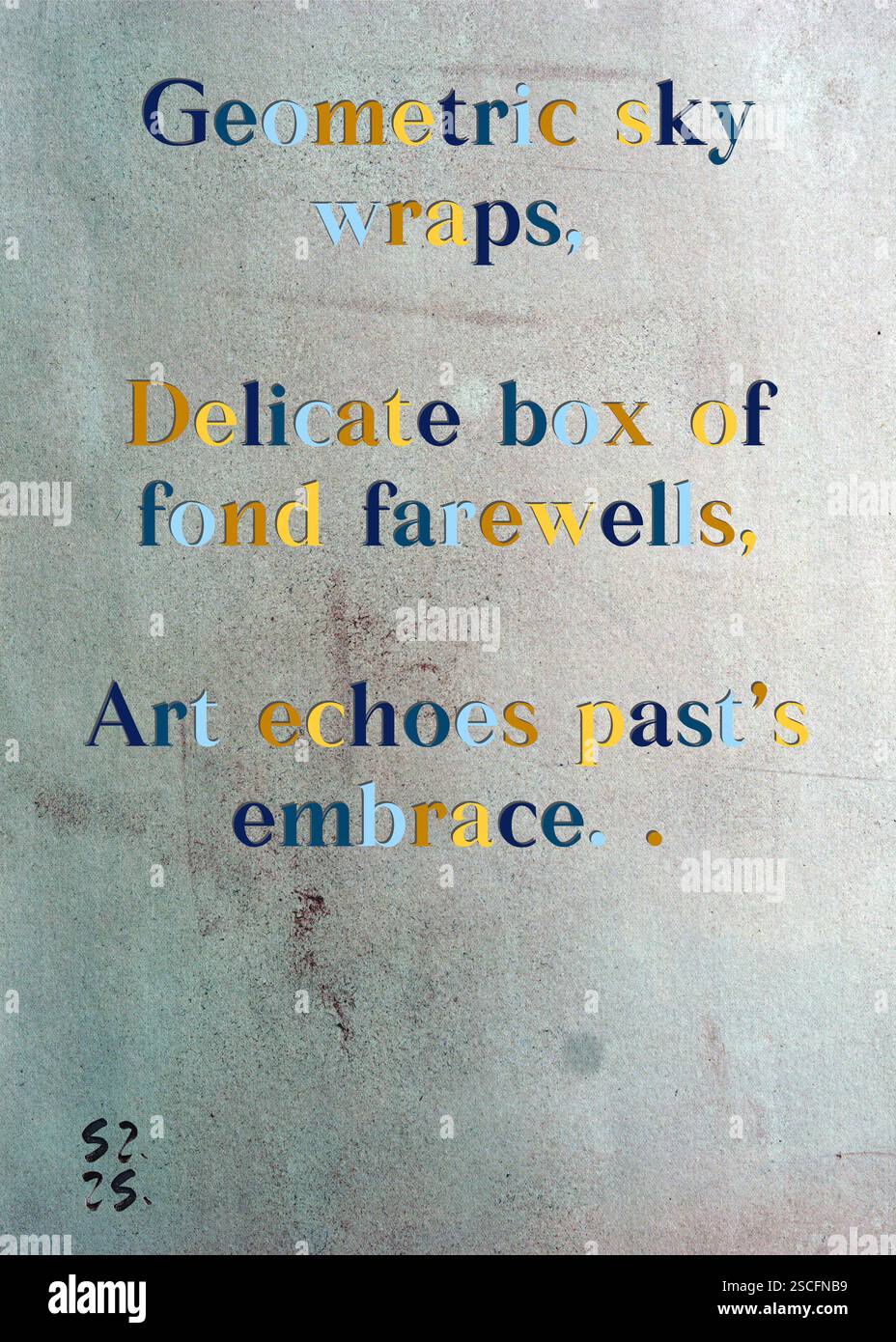 Geometric sky wraps, Delicate box of fond farewells, Art echoes past's ...