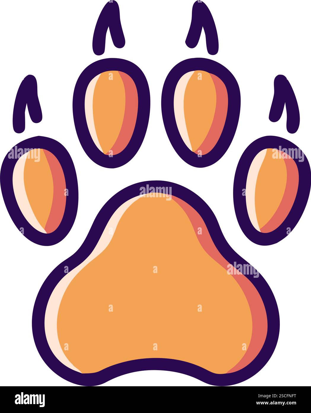 Animal paw print cartoon illustration Stock Vector Image & Art - Alamy
