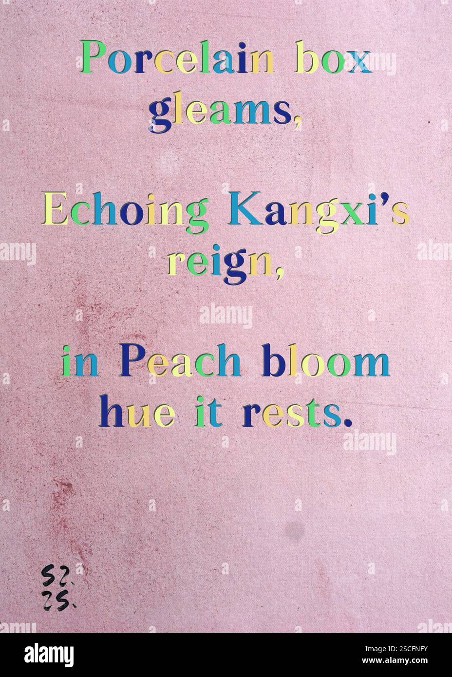 Porcelain box gleams, Echoing Kangxi's reign, in Peach bloom hue it ...