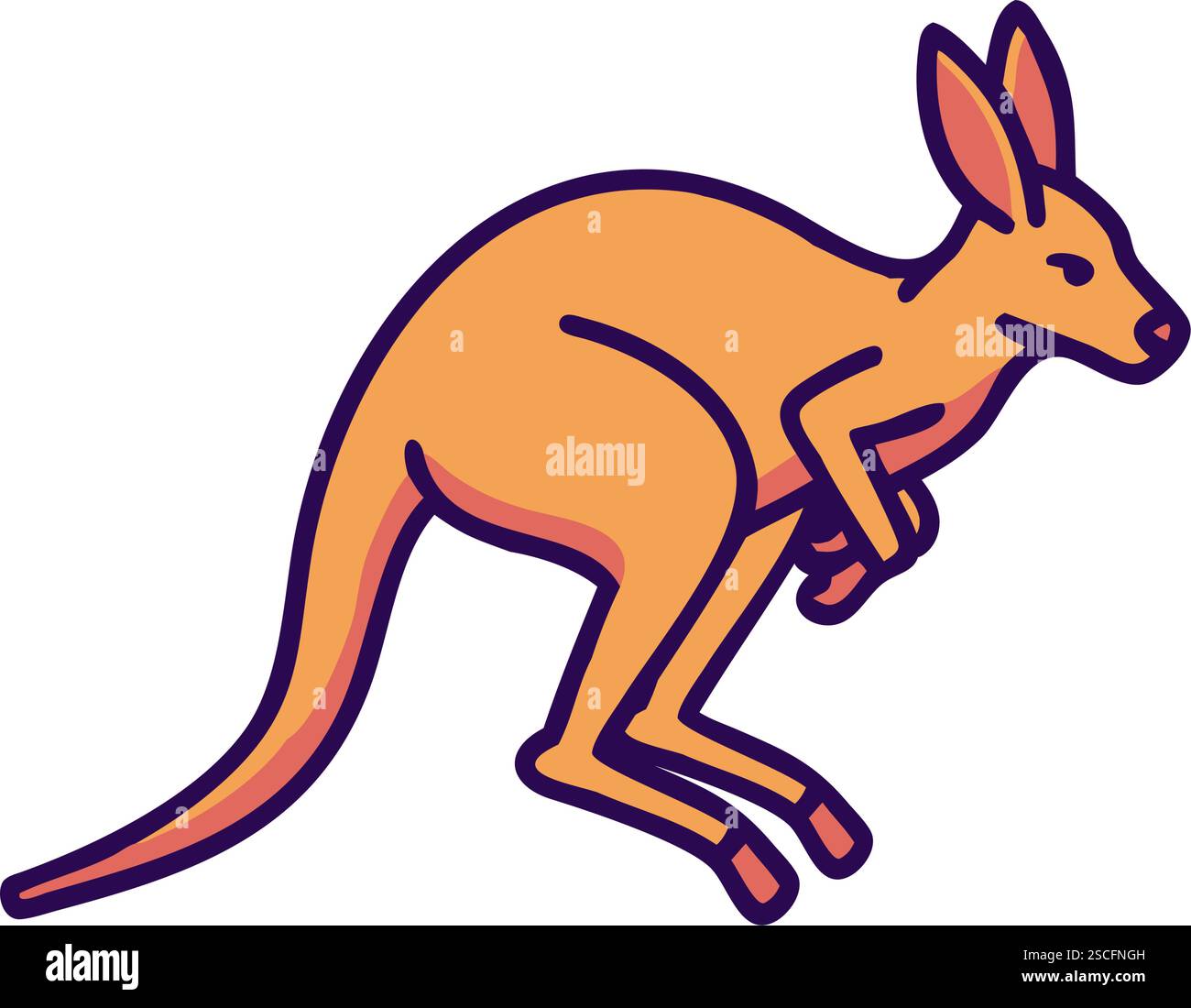 Jumping kangaroo cartoon illustration Stock Vector Image & Art - Alamy