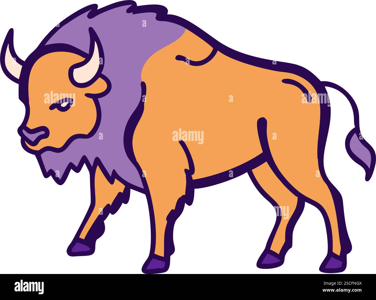 Mighty bison cartoon illustration Stock Vector Image & Art - Alamy