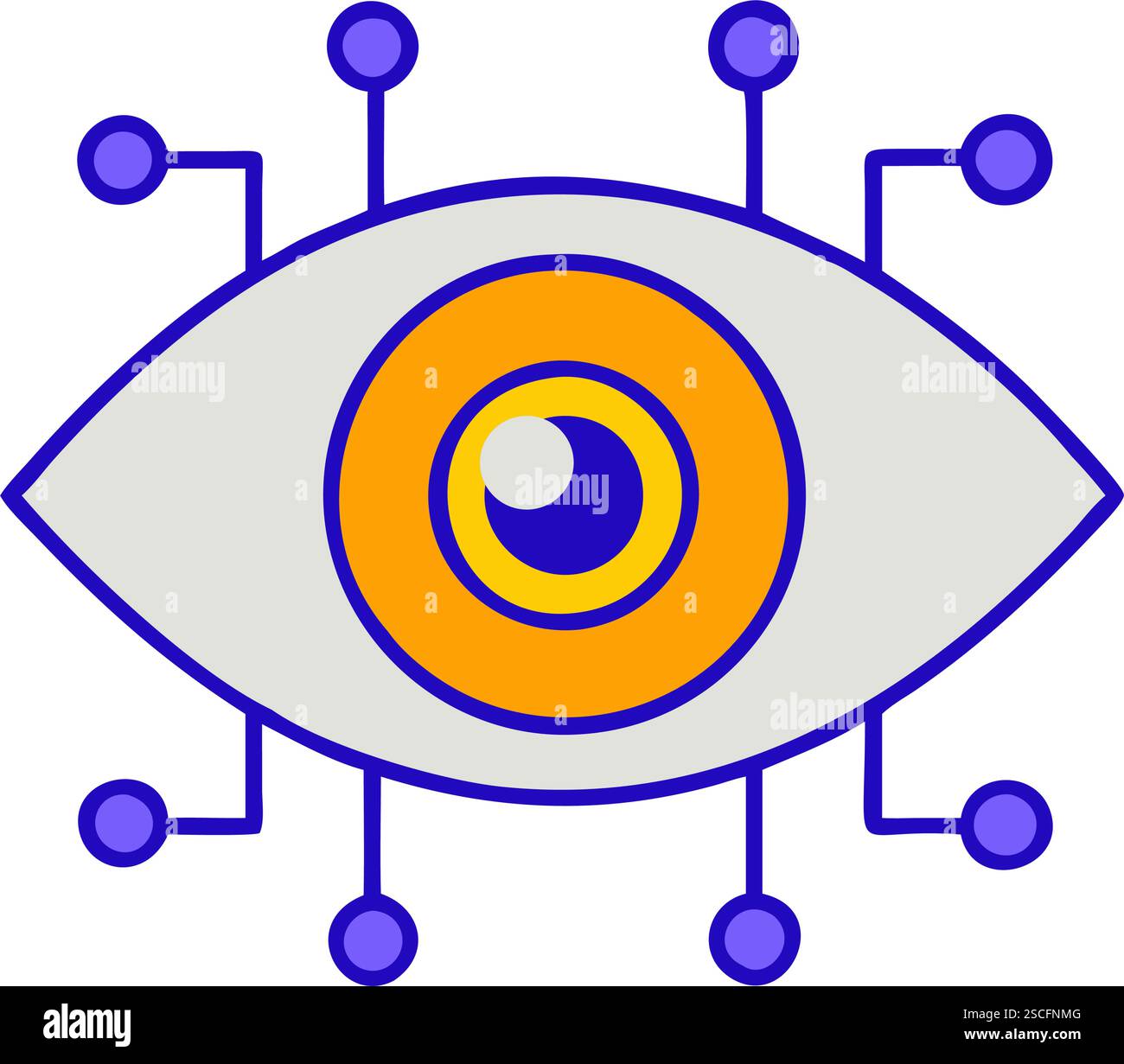 ai powered eye recognition technology illustration Stock Vector Image ...
