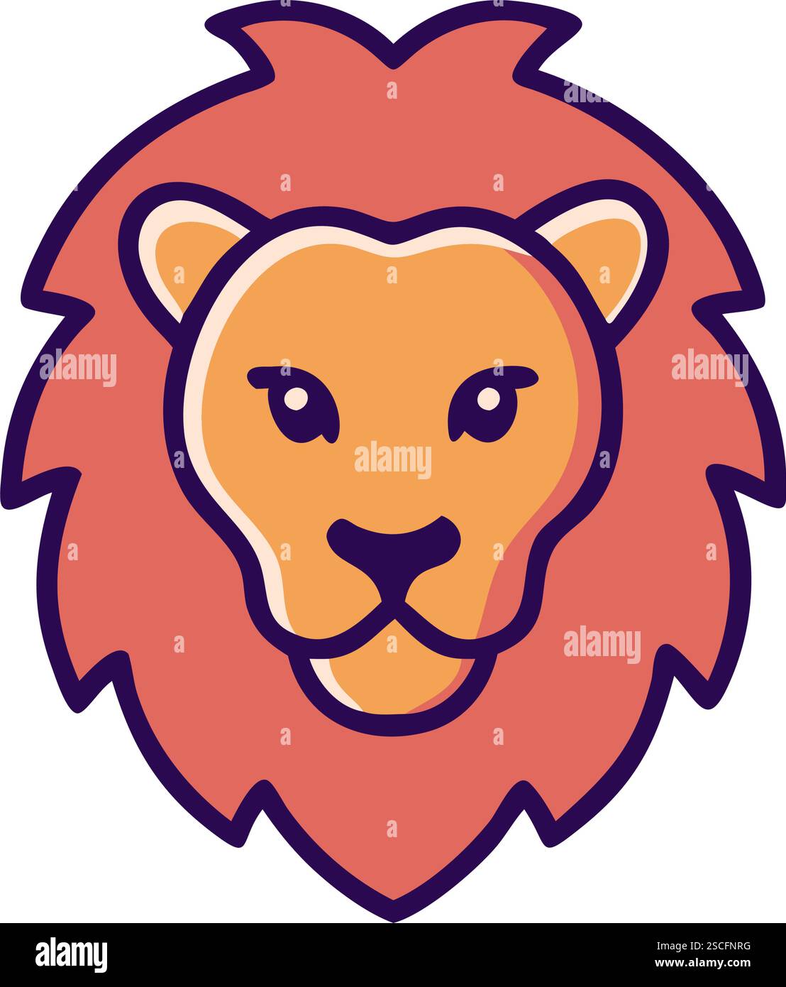 Majestic lion head cartoon illustration Stock Vector Image & Art - Alamy