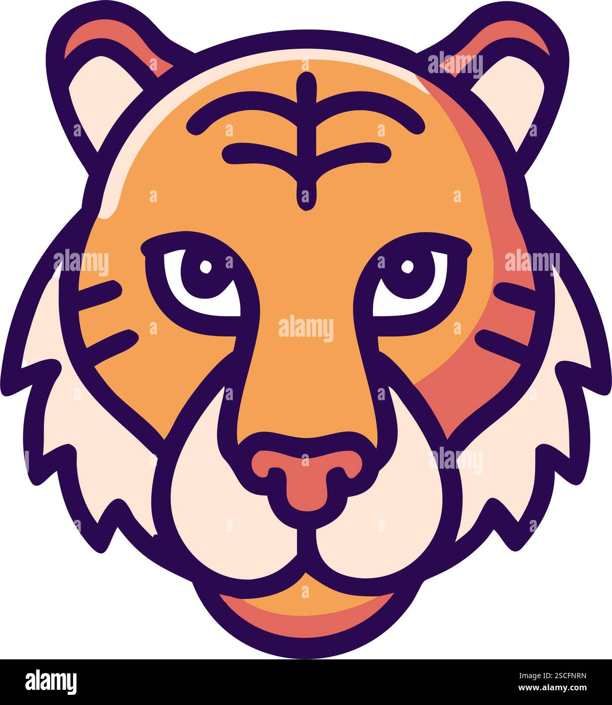 Fierce tiger head cartoon illustration Stock Vector Image & Art - Alamy