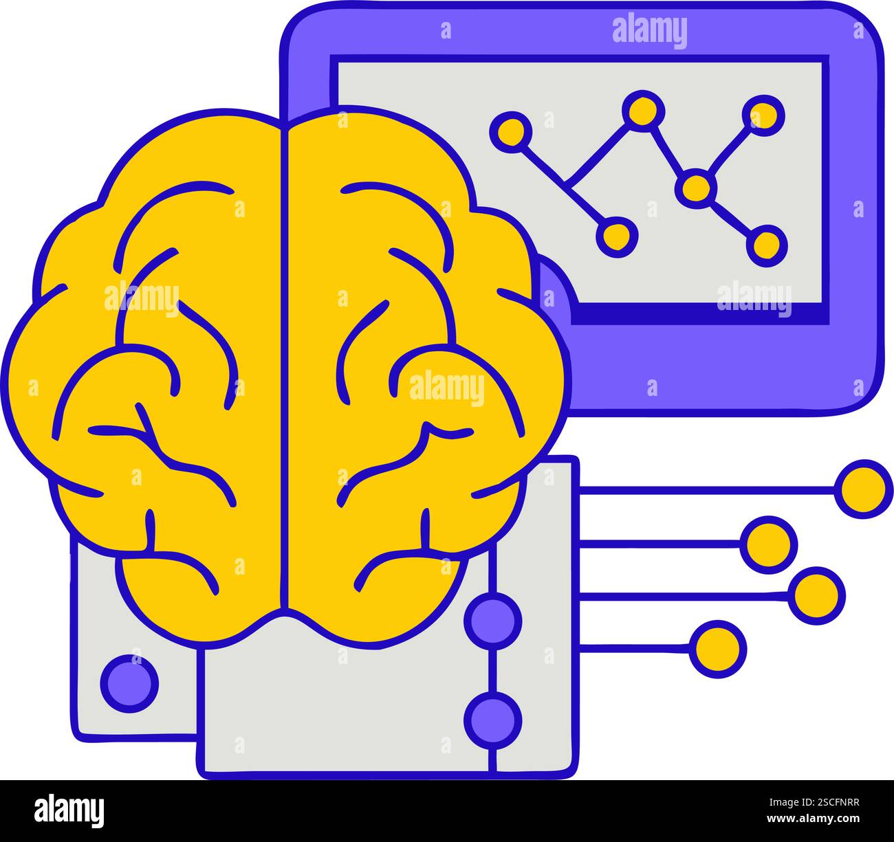 AI brain computing analysis illustration Stock Vector Image & Art - Alamy