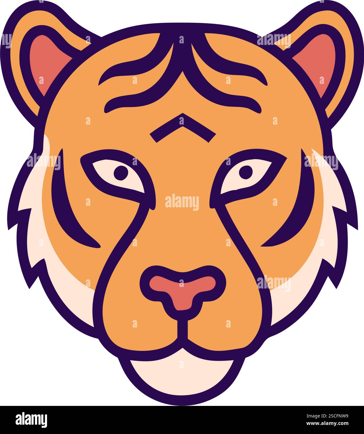 Mighty tiger face cartoon illustration Stock Vector Image & Art - Alamy