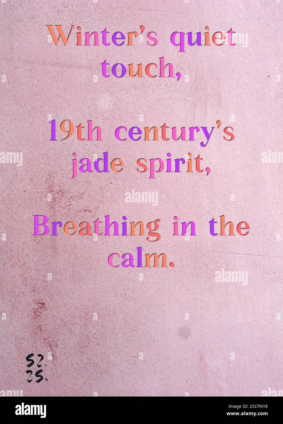 Winter's quiet touch, 19th century's jade spirit, Breathing in the calm ...