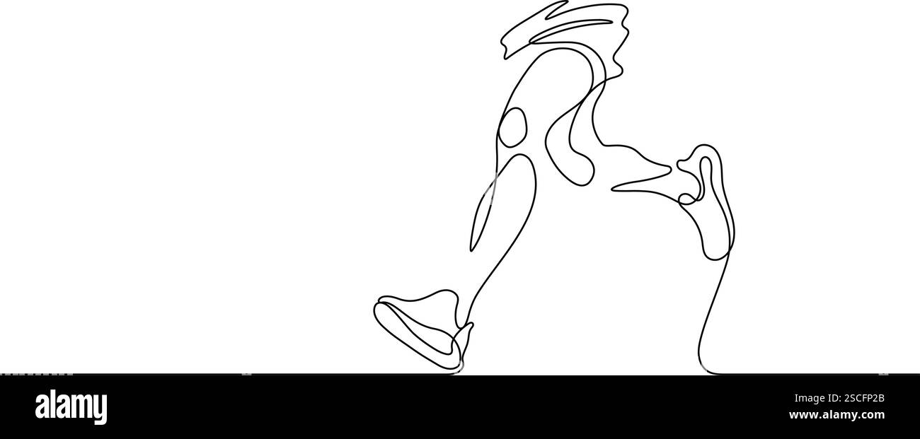 human running close up one line drawing continuous minimalist art ...