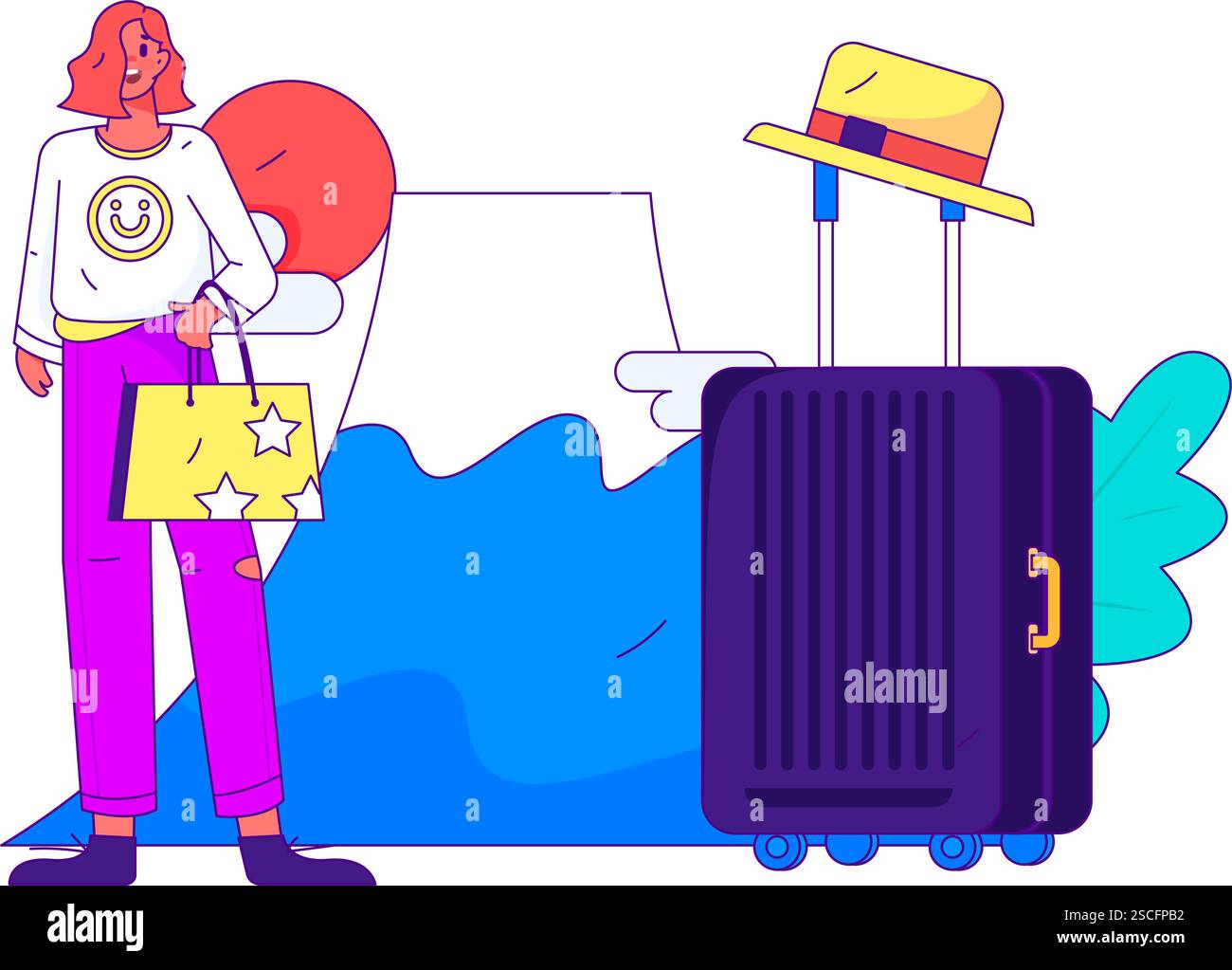 Holiday travel travel characters internet background vector hand drawn ...