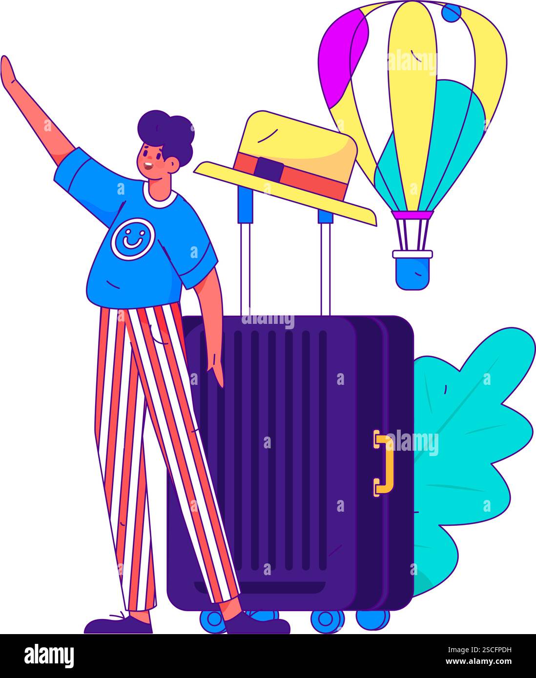 Holiday travel travel characters internet background vector hand drawn ...