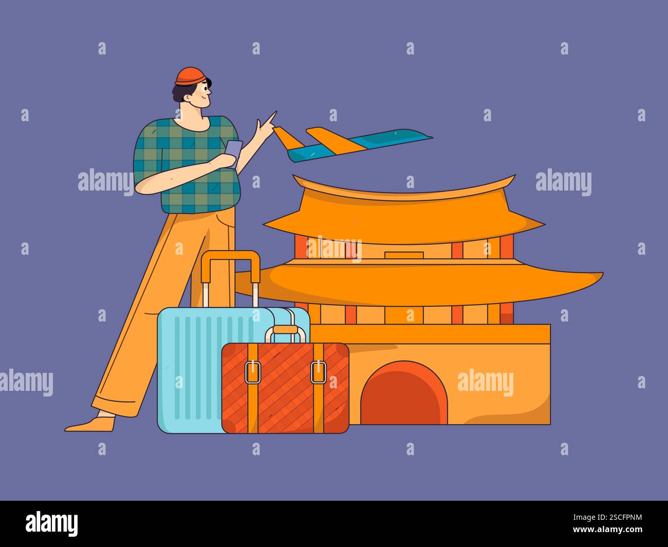 Holiday travel travel characters internet background vector hand drawn ...