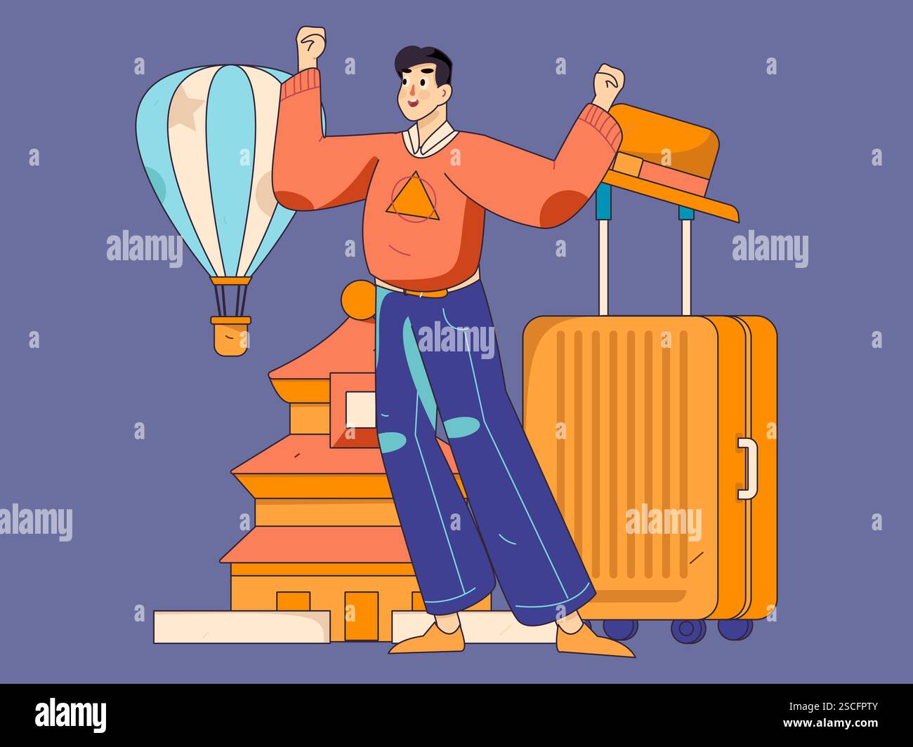 Holiday travel travel characters internet background vector hand drawn ...