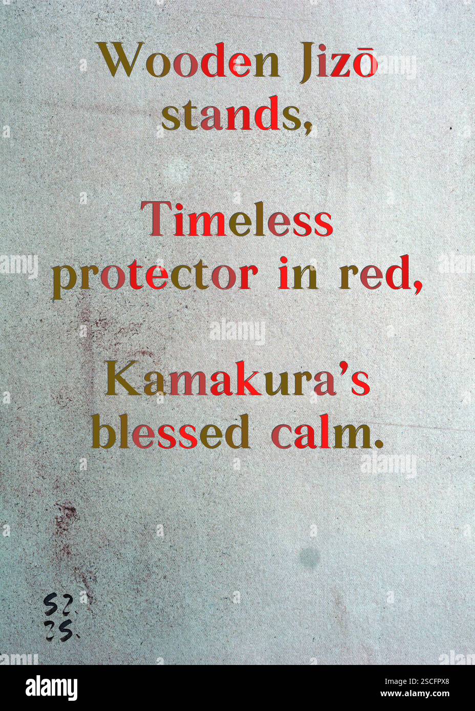 Wooden Jizō stands, Timeless protector in red, Kamakura's blessed calm ...