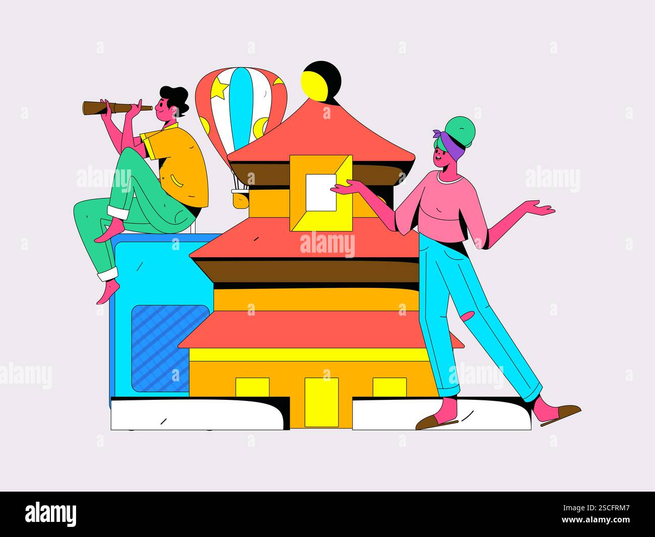 Holiday travel travel characters internet background vector hand drawn ...