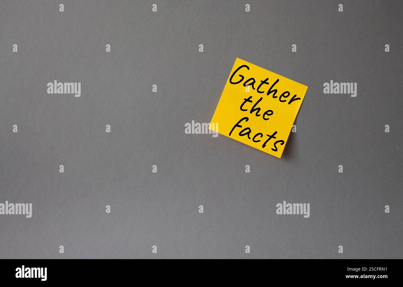 Gather the facts symbol. Concept words Gather the facts on orange ...