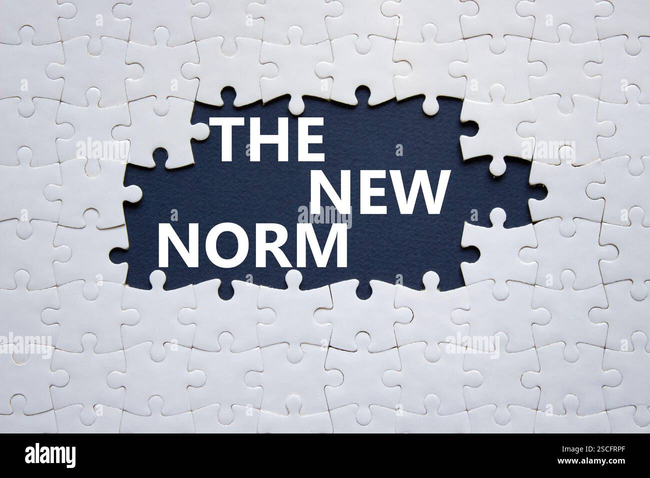 The new norm symbol. Concept words The new norm on white puzzle ...