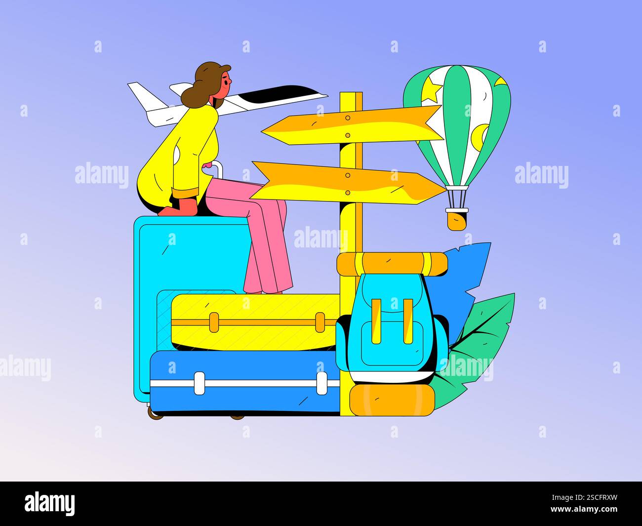 Holiday travel travel characters internet background vector hand drawn ...