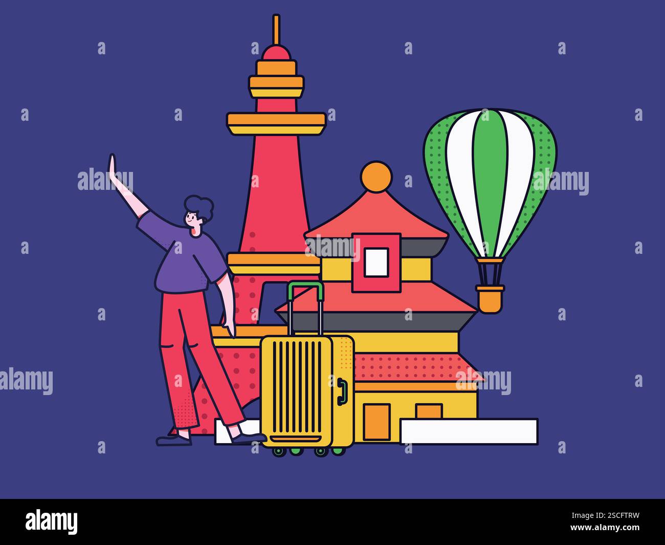 Holiday travel travel characters internet background vector hand drawn ...