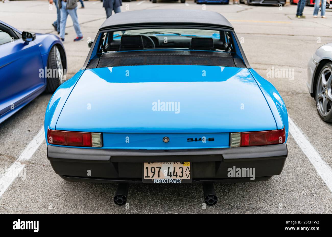 Chicago, Illinois - September 29, 2024: Classic Porsche 914 6 blue ...