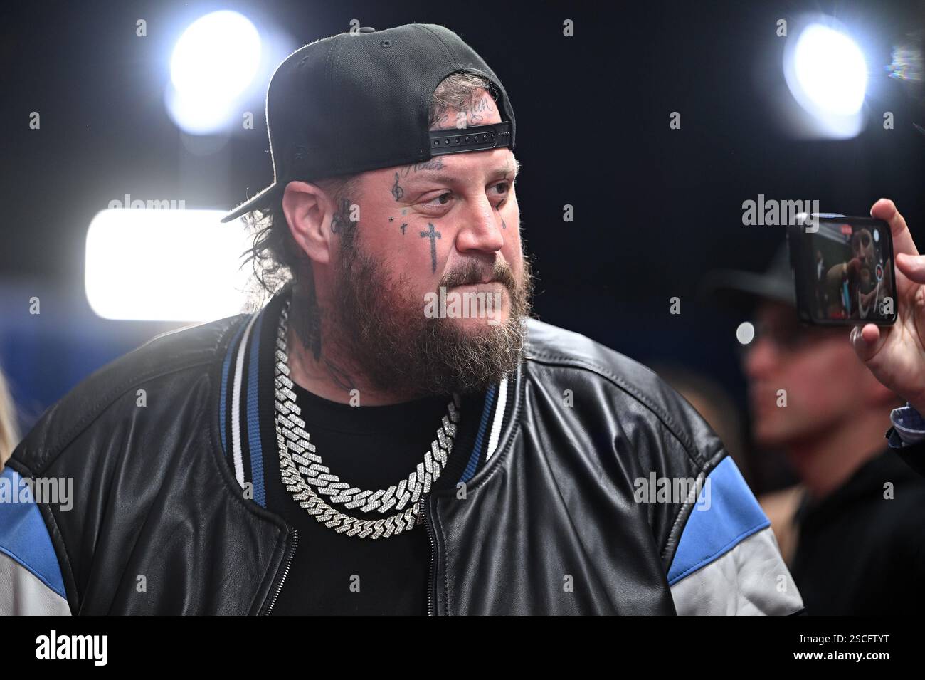 Jelly Roll walking on the red carpet at NFL Honors at the Saenger ...