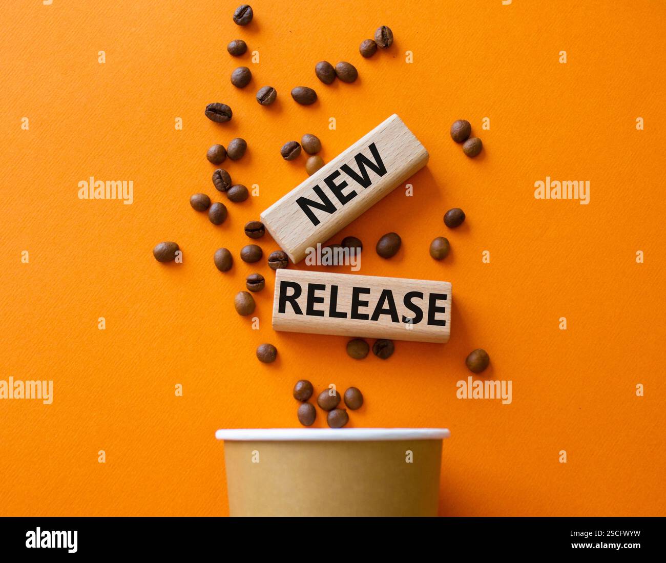 New Release symbol. Concept word New Release on wooden blocks ...