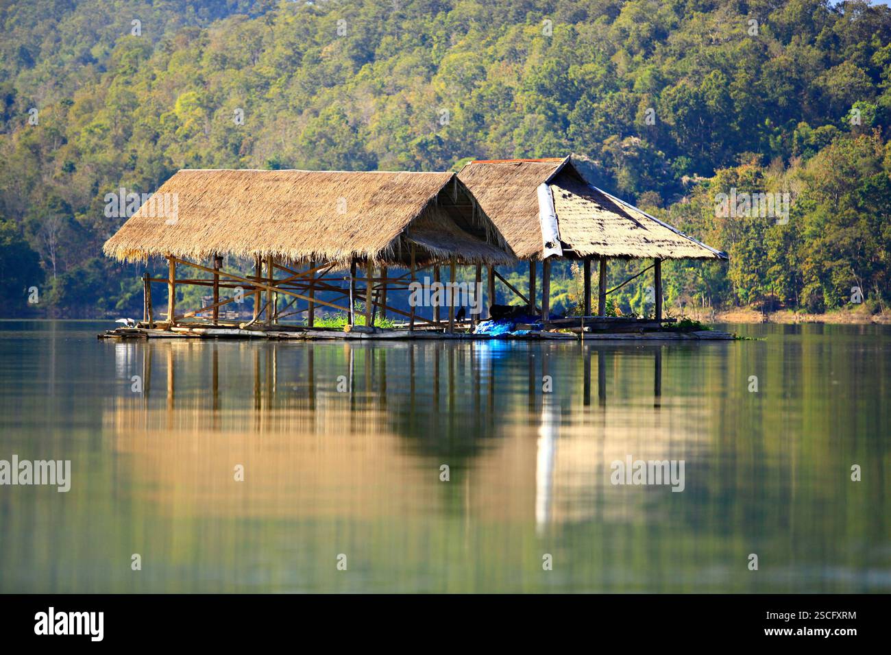 Scenery view of Mae Ngat Somboon Chon Dam a beautiful tourist ...