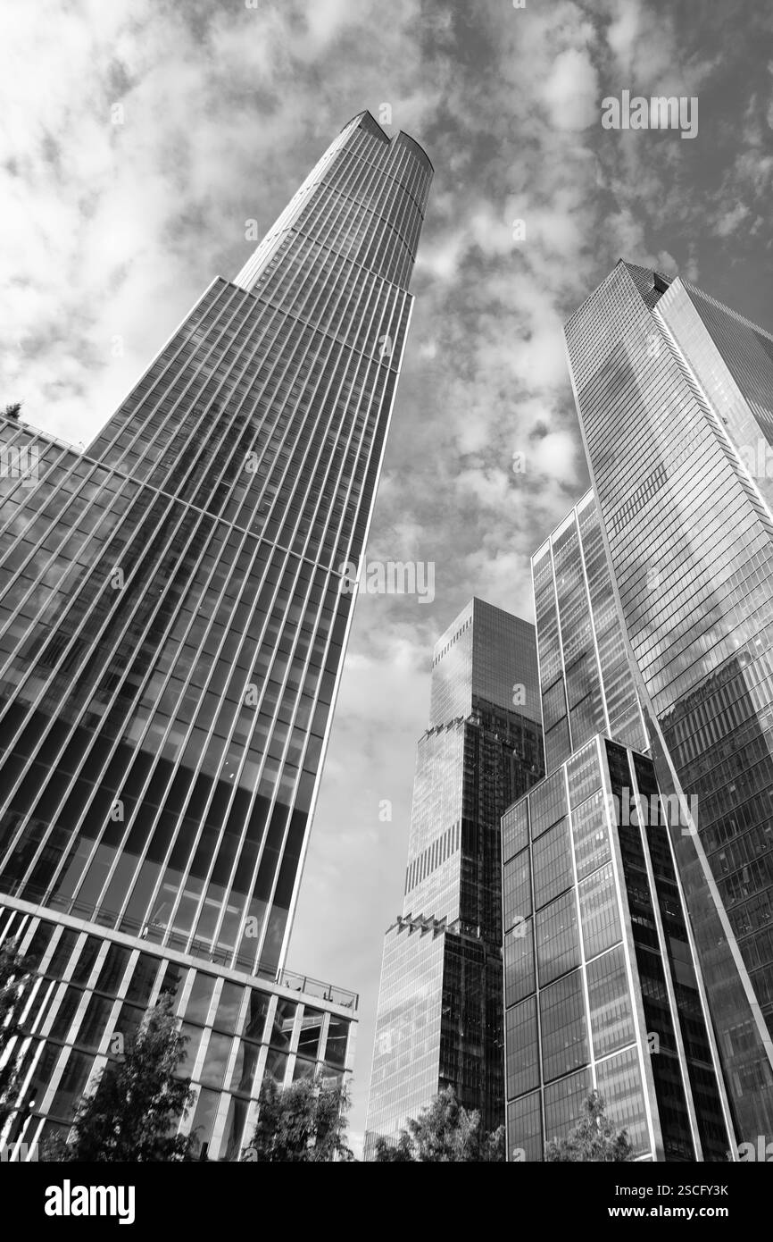 City downtown with skyscraper. Office building in business district ...