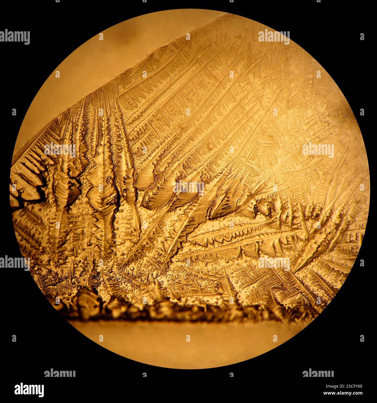 Unique patterns of crystals precipitated from mineral spring water, as ...