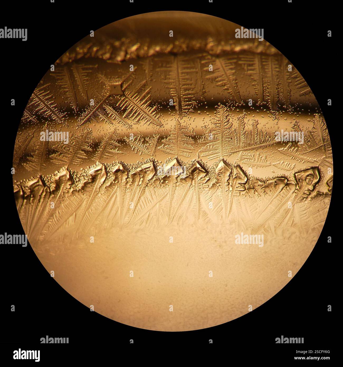 Unique patterns of crystals precipitated from mineral spring water, as ...