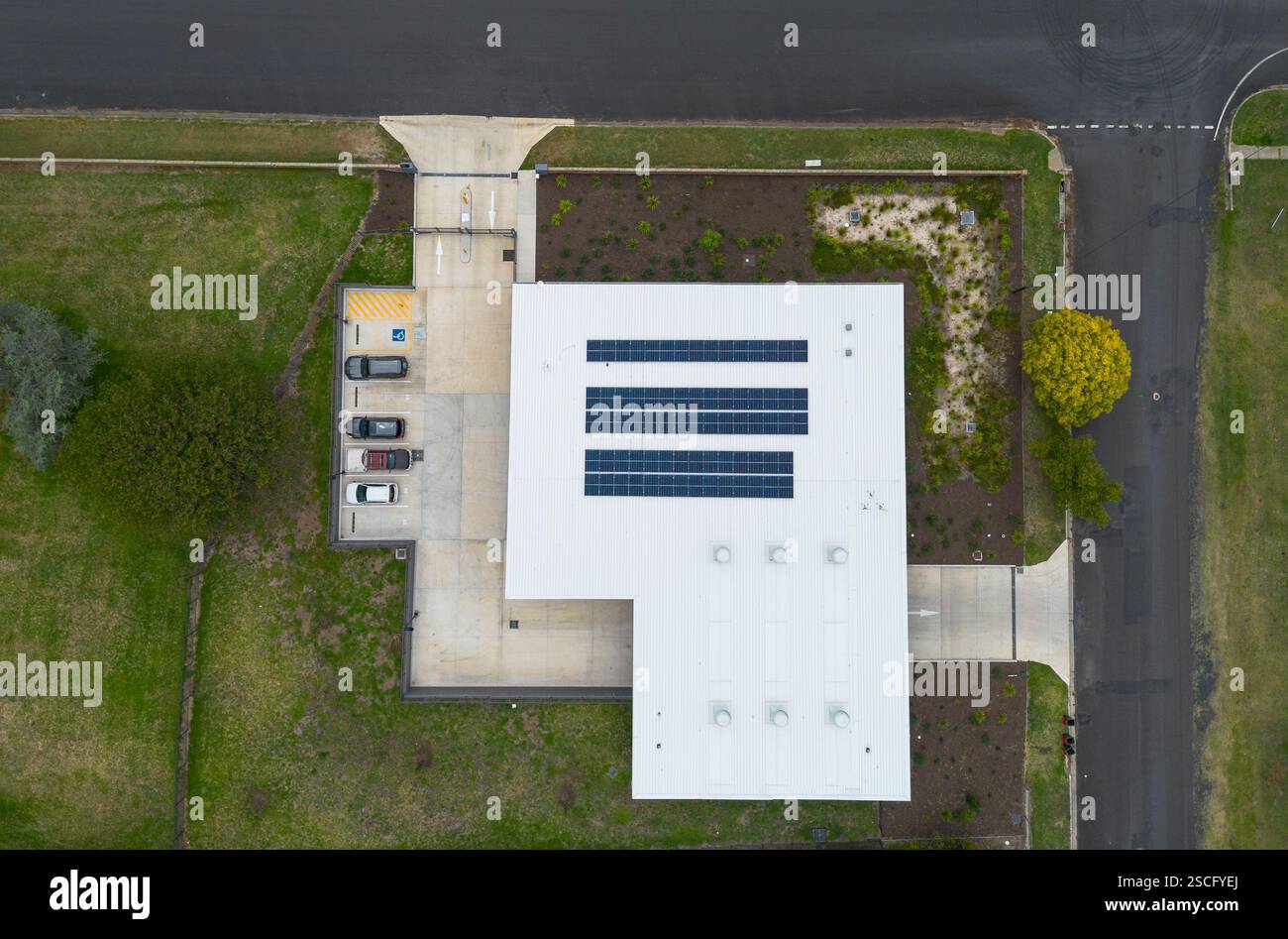 Overhead view of the new modern Ambulance Station in Glen Innes, New ...