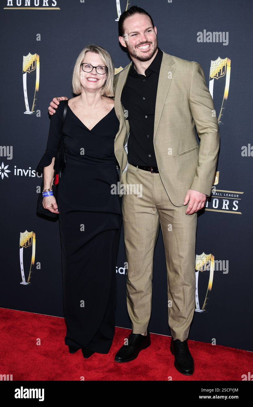 Alex Singleton walking on the red carpet at NFL Honors at the Saenger ...