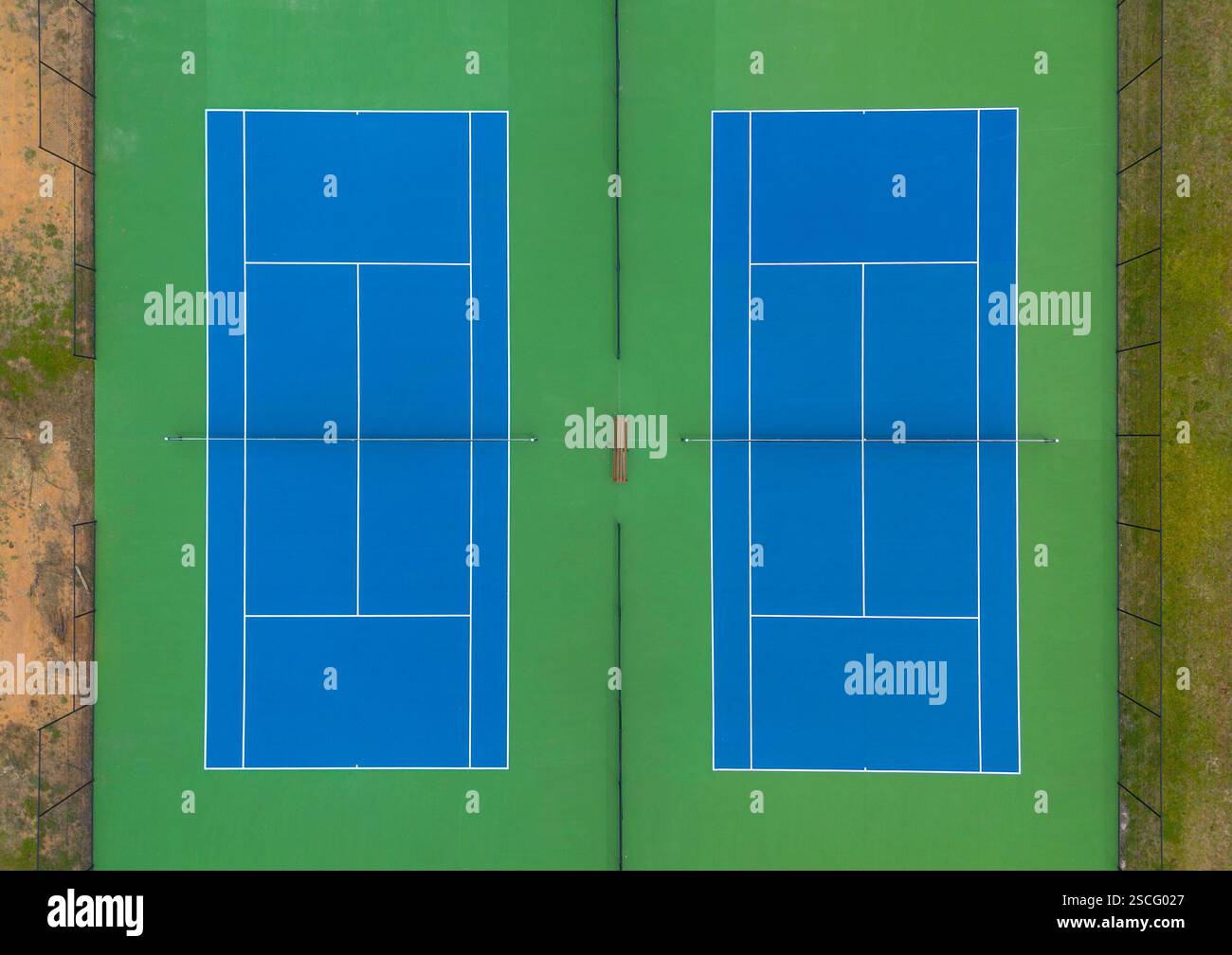 Aerial view of tennis courts at Glen Innes, New South Wales, Australia ...