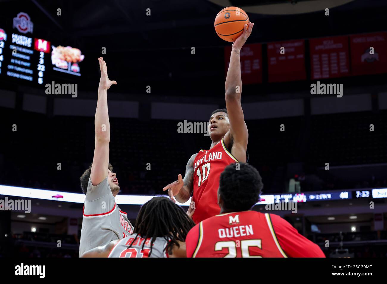 Columbus, Ohio, USA. 6th Feb, 2025. Maryland Terrapins forward Julian ...