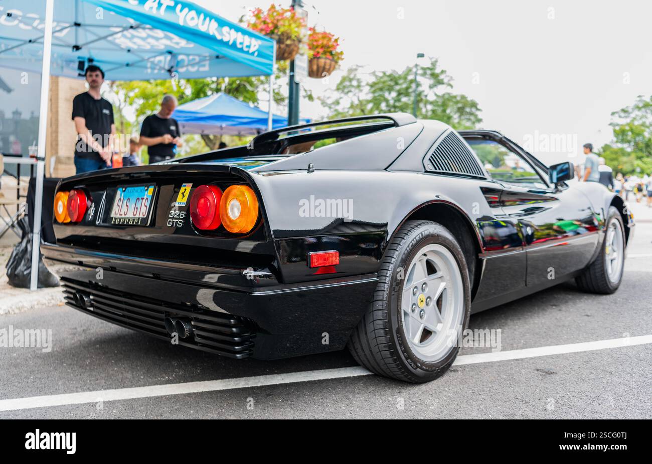 Chicago, Illinois - September 29, 2024: Classic Ferrari 328 GTS black ...