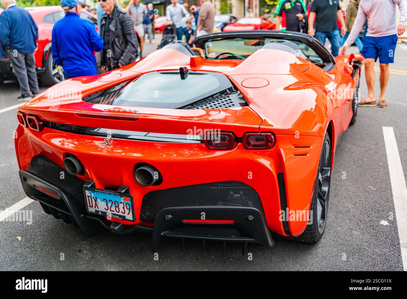 Chicago, Illinois - September 29, 2024: Ferrari sf90 stradale yellow ...