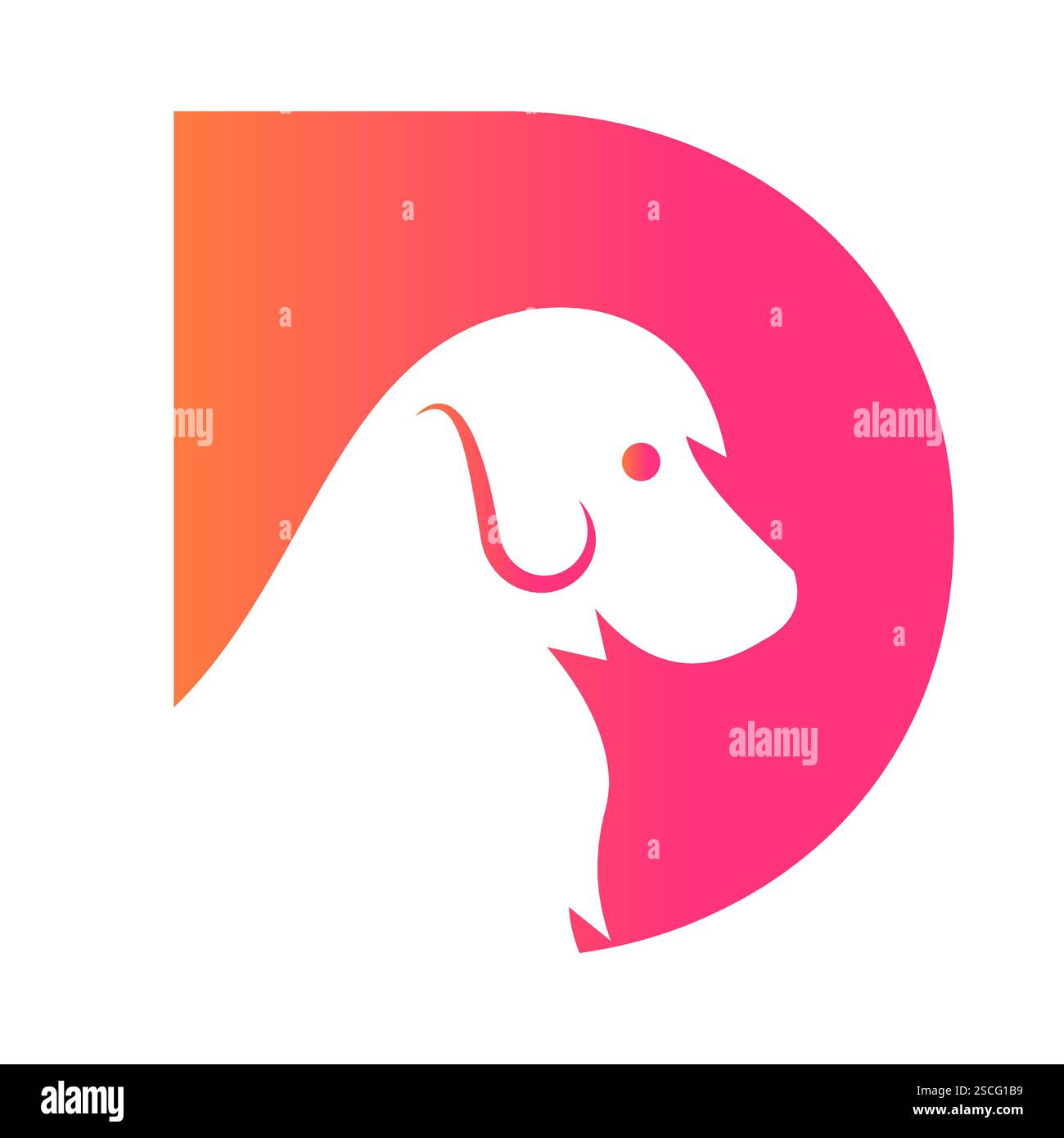 Initial Letter D Dog Logo Design Concept For Pet or Paw Symbol Stock ...