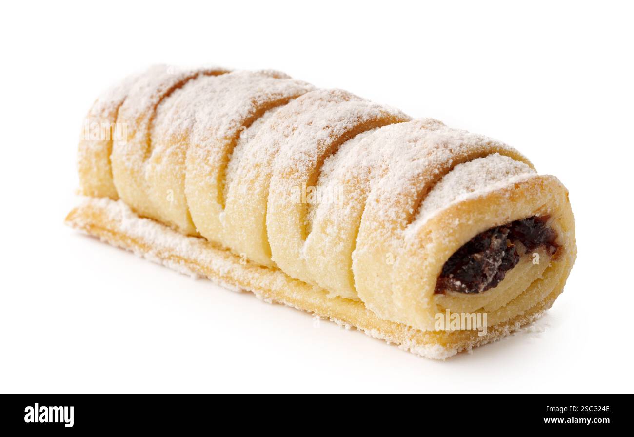 Delicious pastry roll filled with rich chocolate and dusted with ...