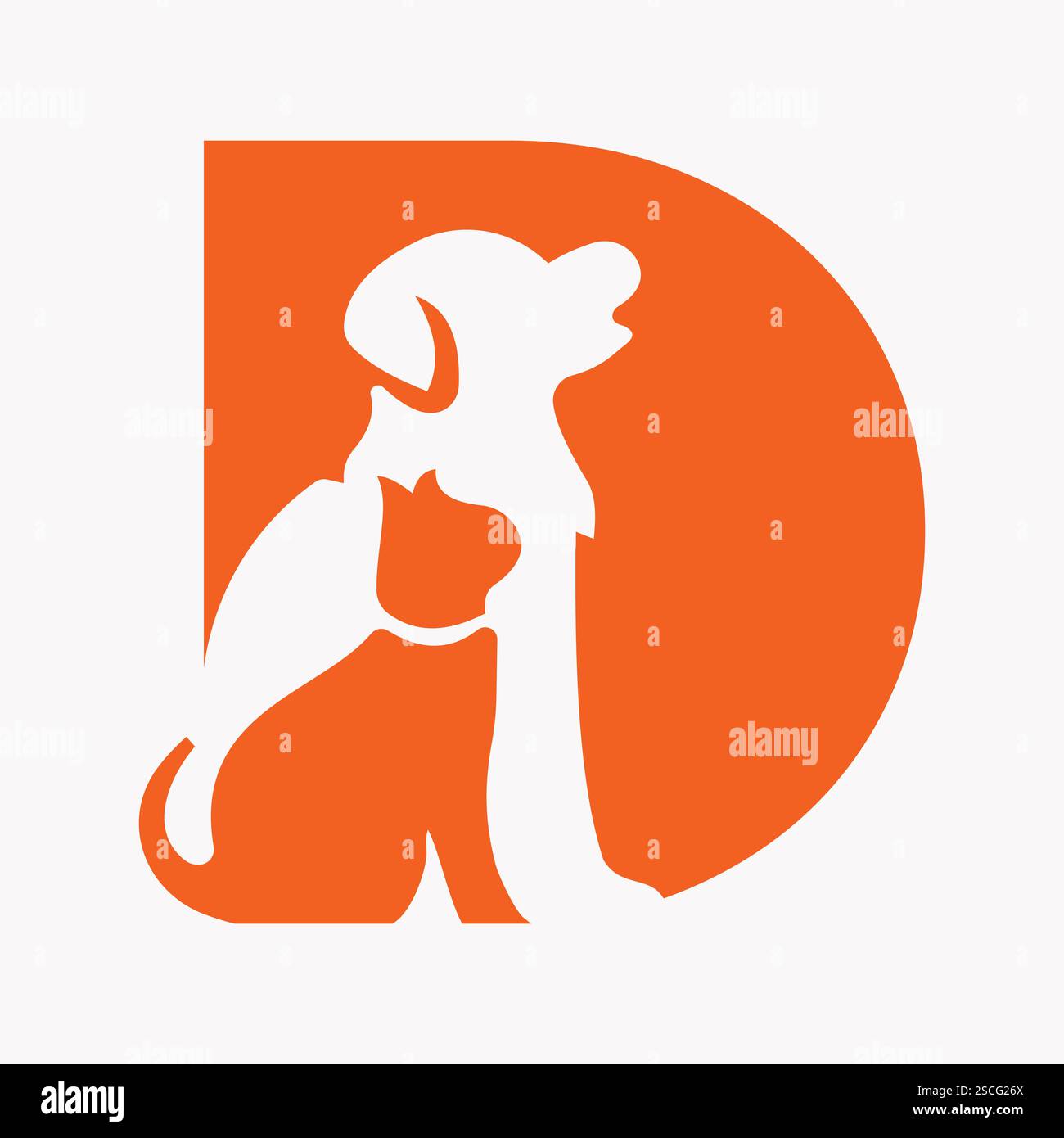 Initial Letter D Pet Care Logo Design Concept With Dog Symbol Stock ...