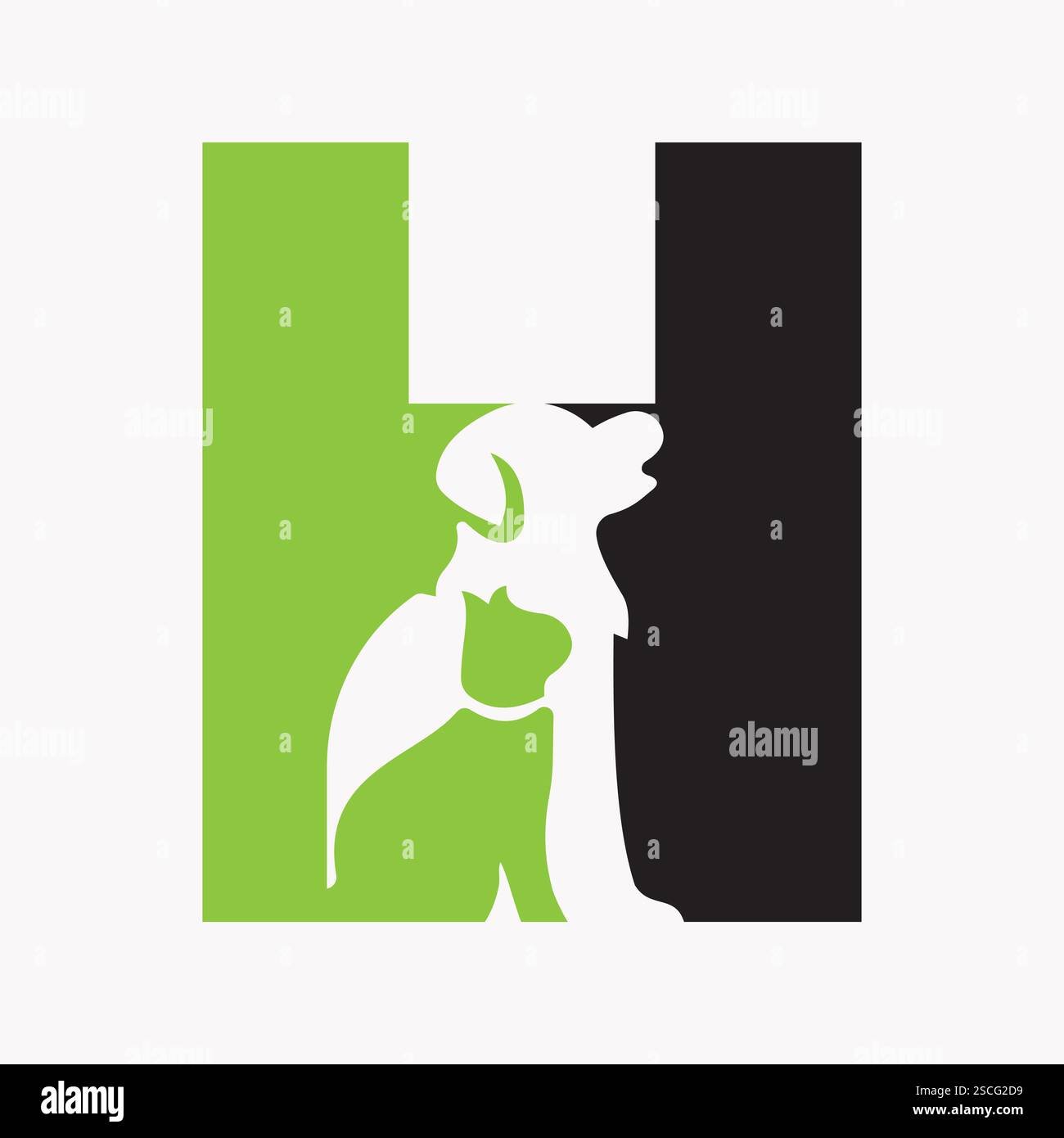 Initial Letter H Pet Care Logo Design Concept With Dog Symbol Stock ...