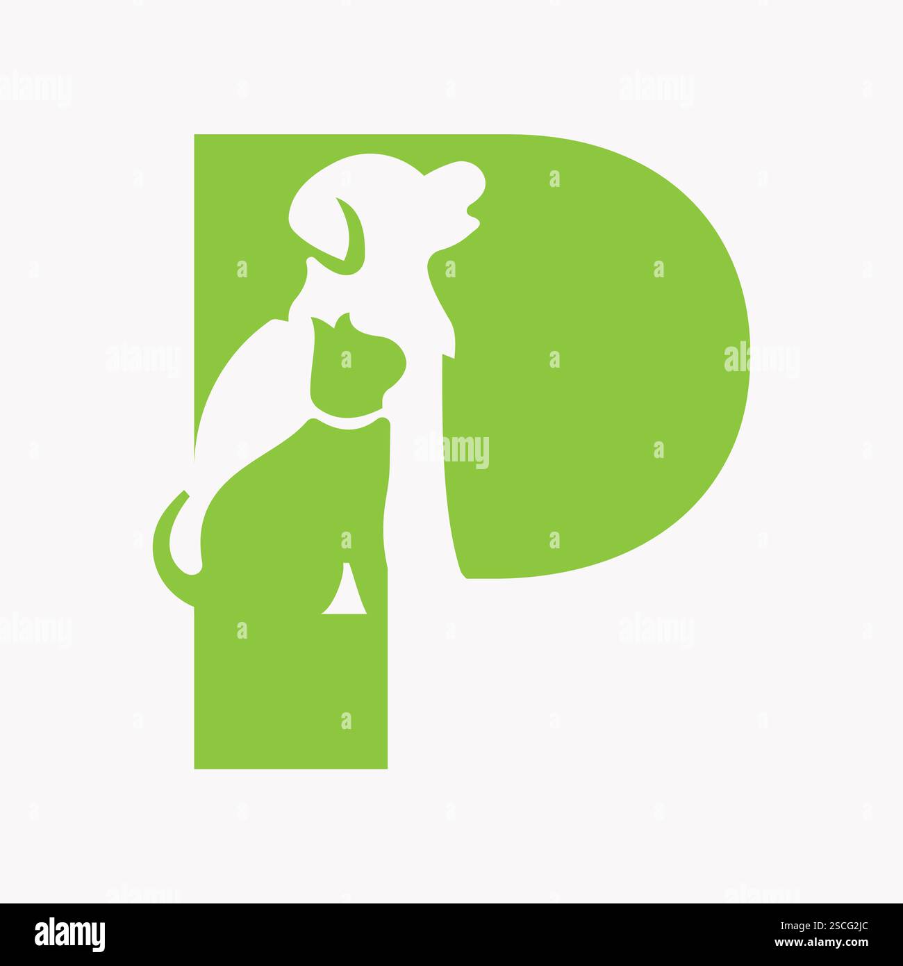 Initial Letter P Pet Care Logo Design Concept With Dog Symbol Stock ...