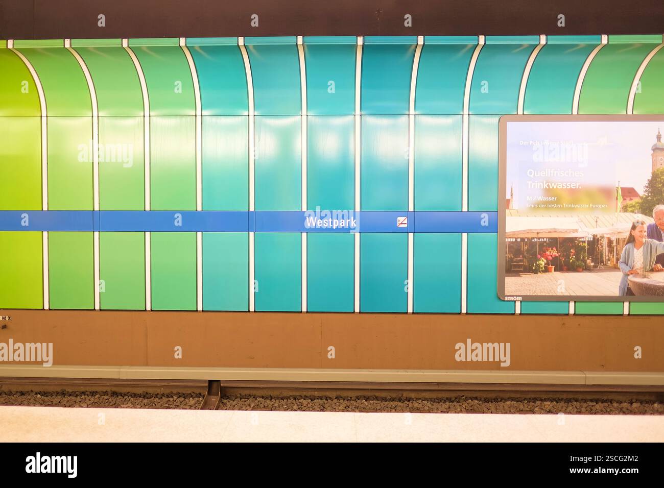 Westpark Station on the U6 line, part of the Munich U-Bahn (U-Bahn ...