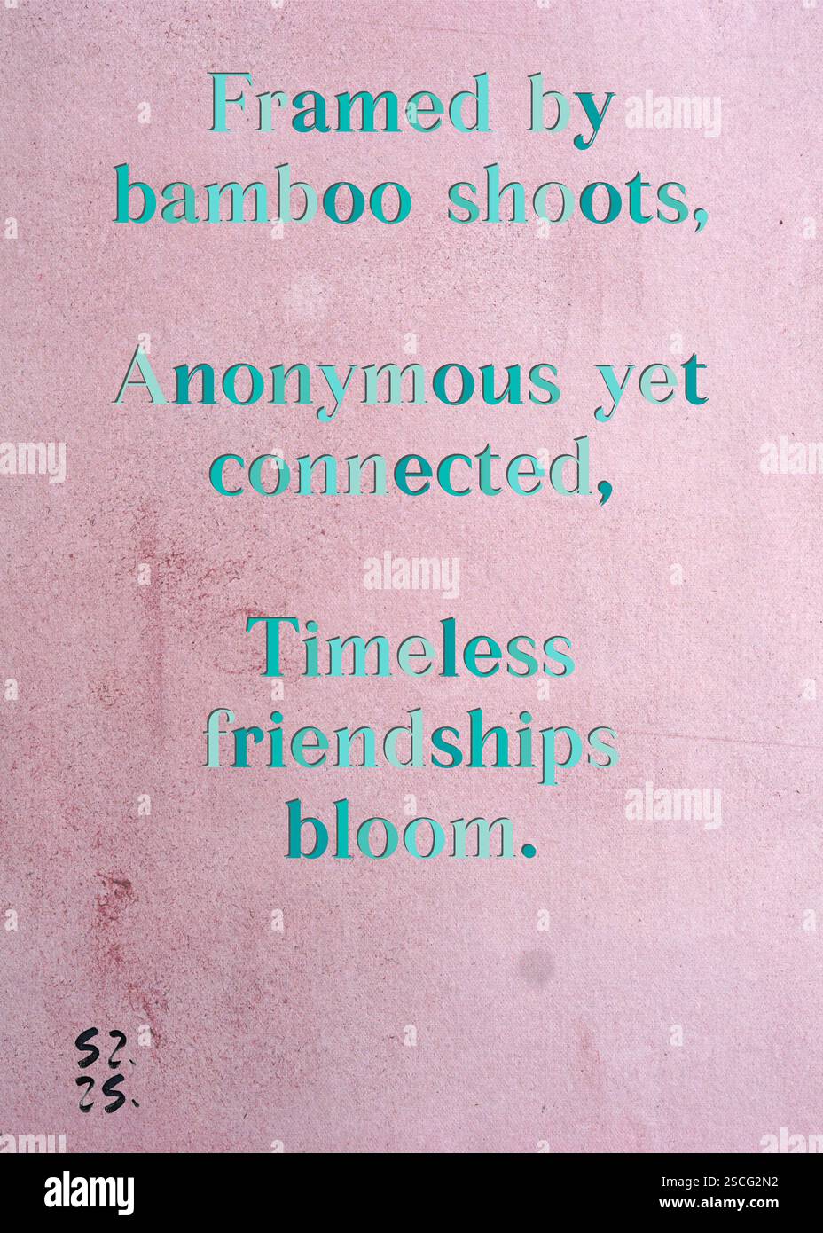 Framed by bamboo shoots, Anonymous yet connected, Timeless friendships ...