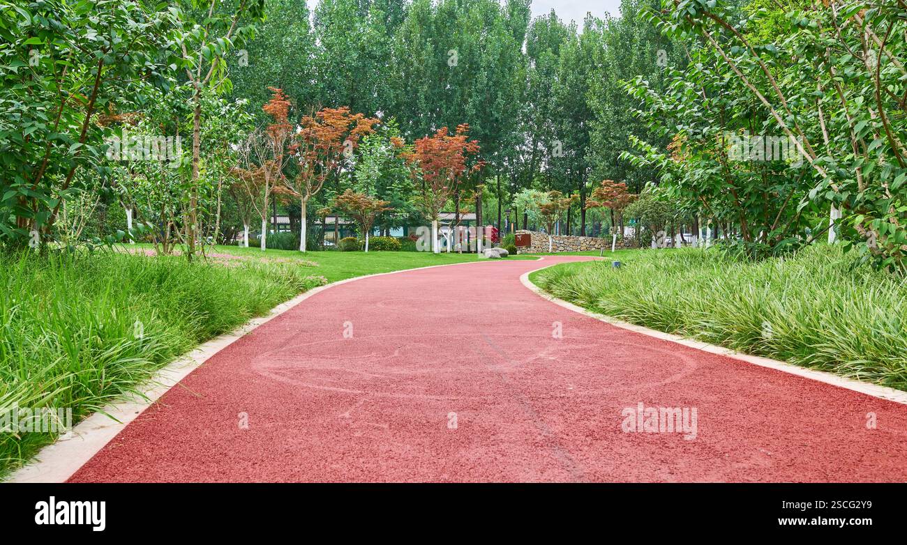 Running track in a park in Chengdu, Sichuan, China Stock Photo - Alamy