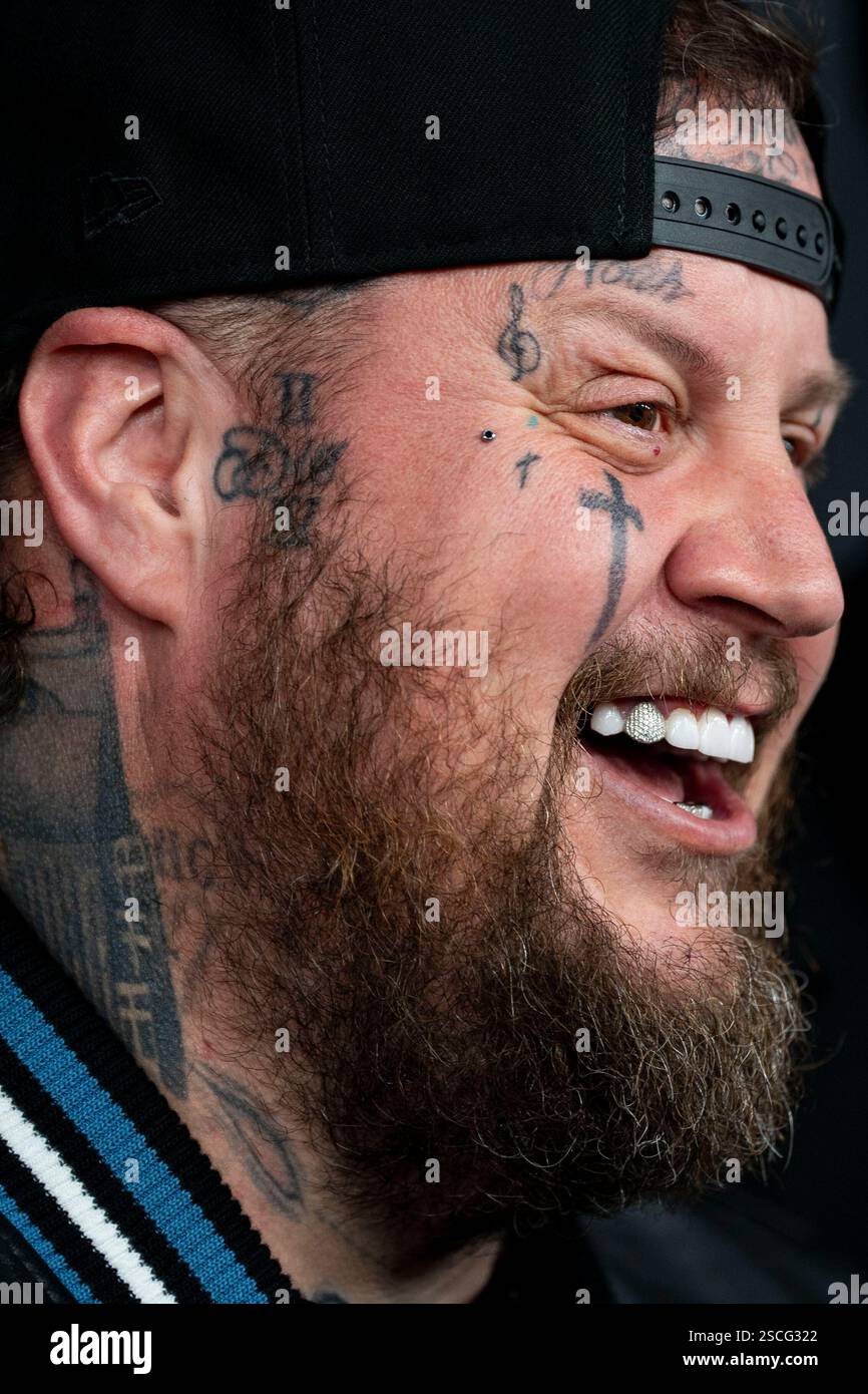 New Orleans, United States. 06th Feb, 2025. Rapper Jelly Roll arrives ...