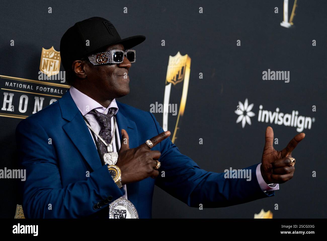 New Orleans, United States. 06th Feb, 2025. Rapper Flavor Flav arrives ...